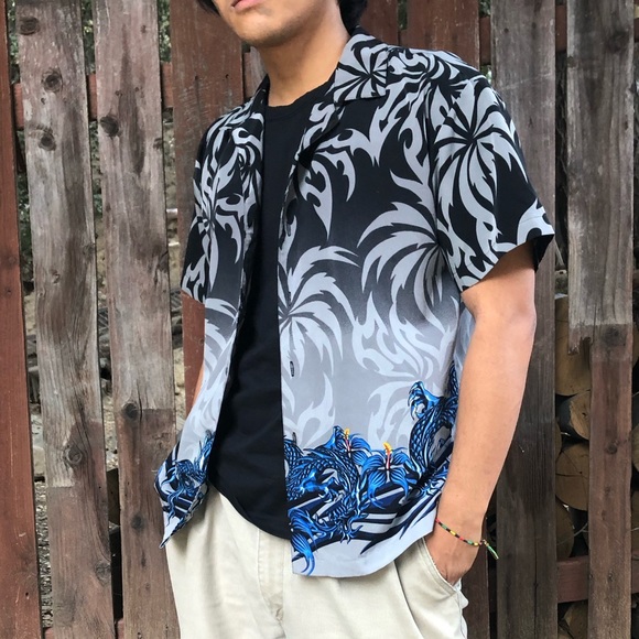 Ocean Current | Shirts | Graphic Dragon Button Up | Poshmark